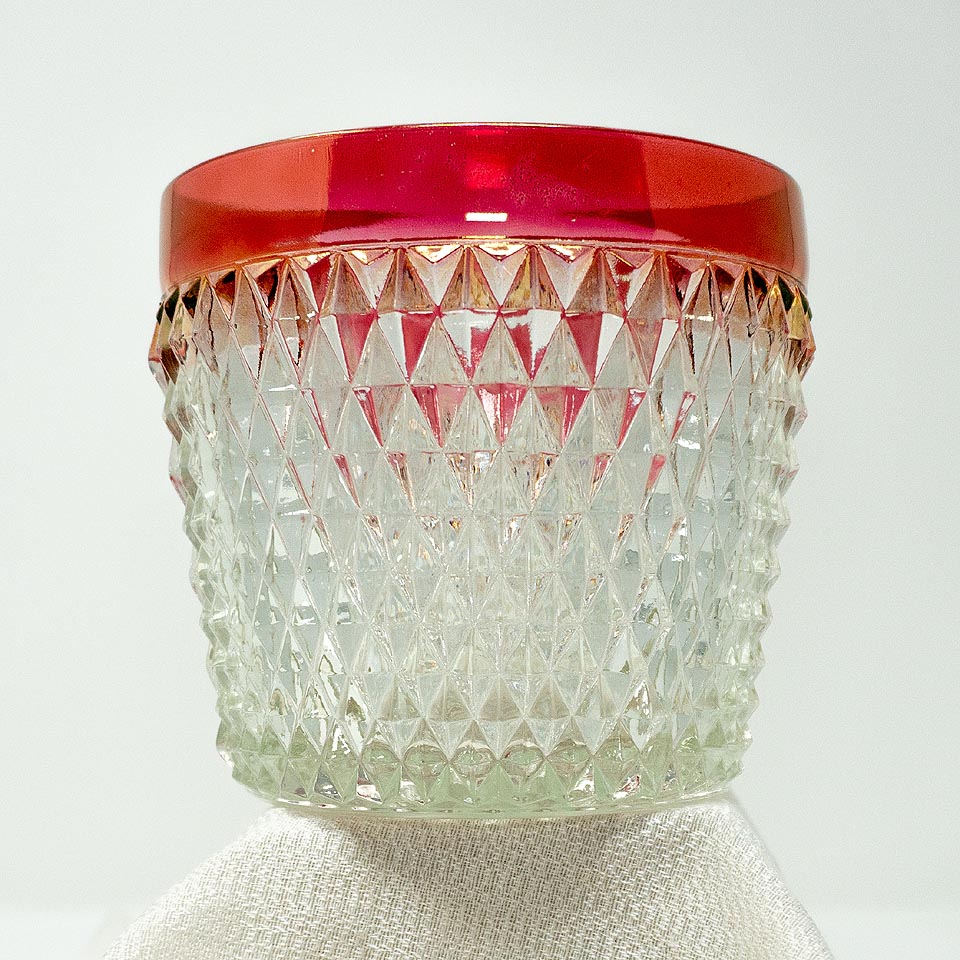 Indiana Glass Ruby Red Diamond Point Ice Bucket - Bowditch Antiques ...
